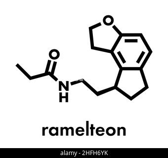 Ramelteon insomnia drug molecule. Skeletal formula Stock Vector Image ...