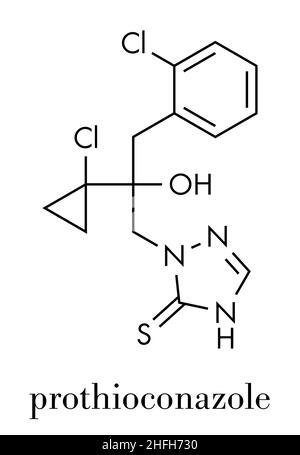 Prothioconazole fungicide molecule. Skeletal formula Stock Vector Image ...