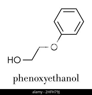 Phenoxyethanol preservative molecule. Used in cosmetics, vaccines ...
