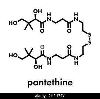 Pantethine (dimeric vitamin B5) molecule. Used in dietary supplements ...
