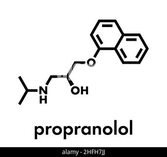 Skeletal formula of Propranolol. Drug chemical molecule Stock Vector ...
