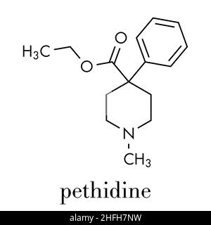 Pethidine molecular structure. Pethidine skeletal chemical formula ...