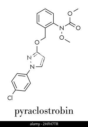Pyraclostrobin fungicide molecule. Skeletal formula Stock Vector Image ...