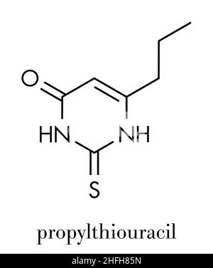 Skeletal formula of Propylthiouracil. Drug chemical molecule Stock ...