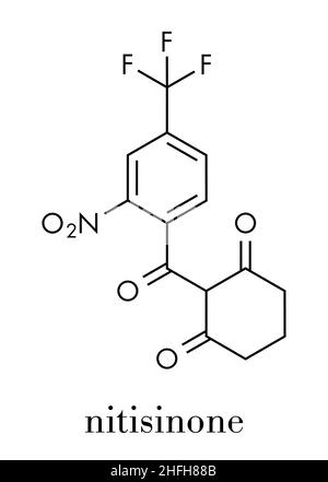 Nitisinone hereditary tyrosinemia type 1 drug molecule. Skeletal ...