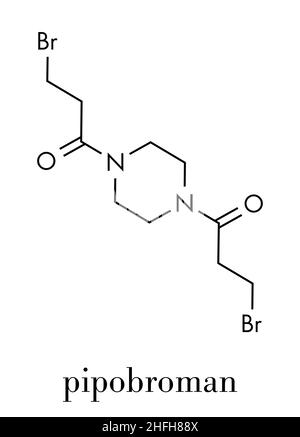 Pipobroman cancer chemotherapy drug molecule. Skeletal formula Stock ...