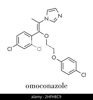 Omoconazole antifungal drug molecule. Skeletal formula Stock Vector ...