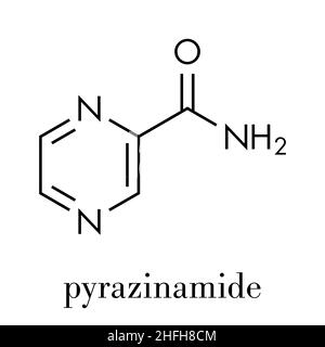 Pyrazinamide tuberculosis drug molecule. Skeletal formula Stock Vector ...