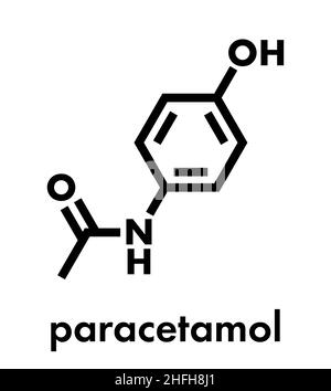 Paracetamol molecular structure. Acetaminophen skeletal chemical ...