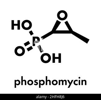 Fosfomycin (phosphomycin, phosphonomycin) antibacterial drug molecule ...