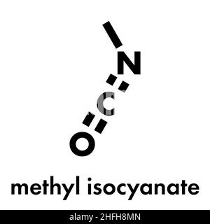 Methyl isocyanate (MIC) toxic molecule. Important chemical that was ...