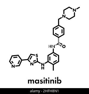Masitinib cancer drug molecule. Skeletal formula Stock Vector Image ...