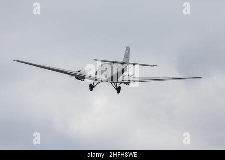 An old three-engine airliner in flight, the Ju 52 Stock Photo - Alamy