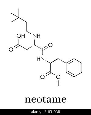 Neotame (E961) sugar substitute molecule. Skeletal formula Stock Vector ...