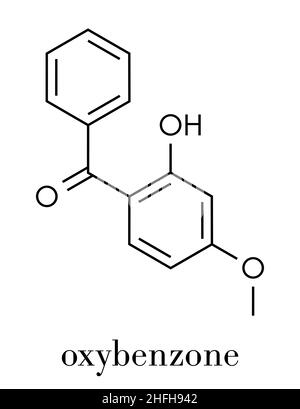 Oxybenzone sunscreen molecule. Skeletal formula Stock Vector Image ...