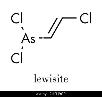 Lewisite chemical weapon molecule. Skeletal formula Stock Vector Image ...