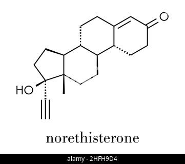 Norethisterone (norethindrone) progestogen hormone drug. Used in ...