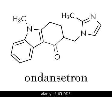 Skeletal formula of Ondansetron. Drug chemical molecule Stock Vector ...