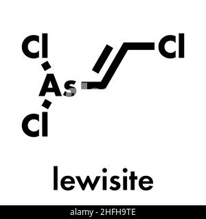 Lewisite chemical weapon molecule. Skeletal formula Stock Vector Image ...