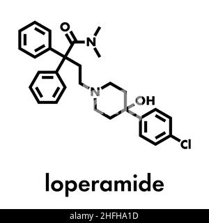 Loperamide diarrhea drug molecule. Skeletal formula Stock Vector Image ...
