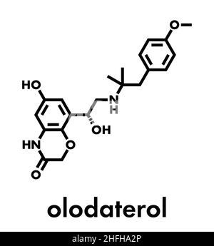 Olodaterol COPD drug molecule (ultra-LABA class). Skeletal formula ...