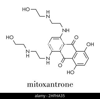 Mitoxantrone cancer drug molecule (type II topoisomerase inhibitor ...