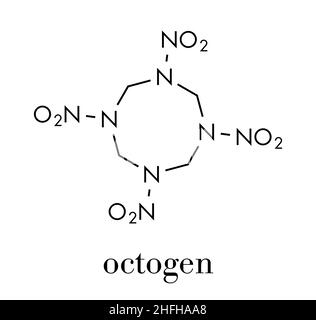 HMX (octogen) explosive molecule. Skeletal formula Stock Vector Image ...