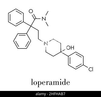 Loperamide Molecular structure vector skeletal formula Stock Vector ...