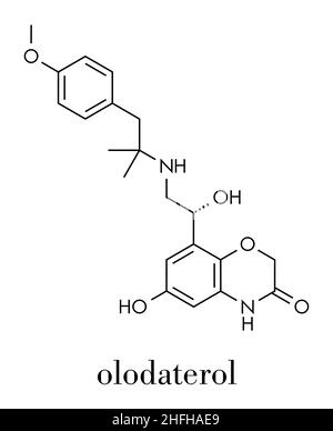 Olodaterol COPD drug molecule (ultra-LABA class). Conventional skeletal ...