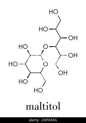 Maltitol sugar alcohol sweetener molecule. Skeletal formula Stock ...