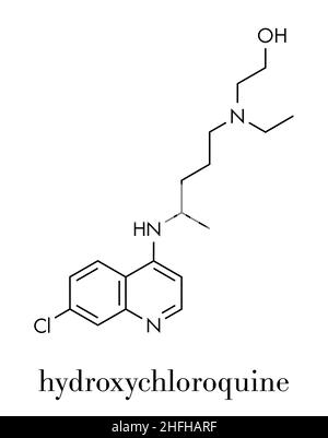 Hydroxychloroquine malaria drug molecule. Skeletal formula Stock Vector ...