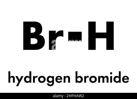 Hydrogen bromide (HBr) molecule. Skeletal formula Stock Vector Image ...