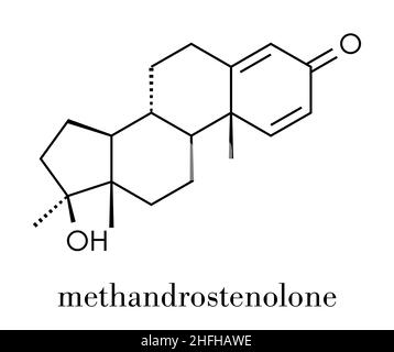 Methandrostenolone (metandienone) anabolic steroid drug, chemical ...