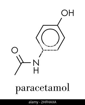 Paracetamol molecular structure. Acetaminophen skeletal chemical ...