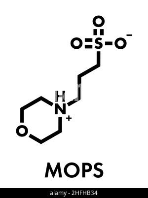 MOPS buffering agent molecule. Skeletal formula Stock Vector Image ...
