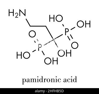 Pamidronic acid (pamidronate) osteoporosis drug molecule ...