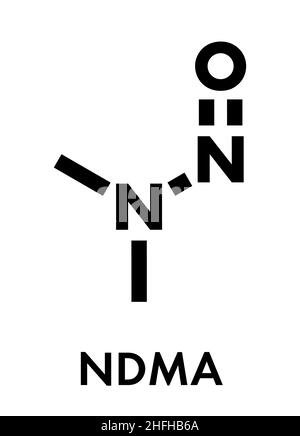 N-Nitrosodimethylamine, NDMA, dimethylnitrosamine, DMN molecule. It is ...