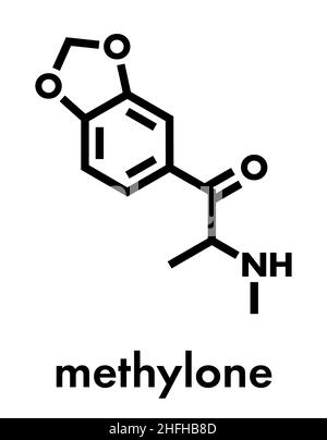 Methylone (bk-MDMA) stimulant molecule. Used as recreational drug ...