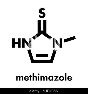Methimazole hyperthyroidism drug molecule. Skeletal formula Stock ...