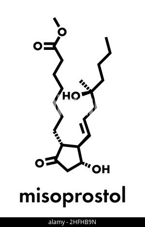 Skeletal formula of Misoprostol. Drug chemical molecule Stock Vector ...