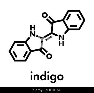 Indigotin indigo dye molecule Used to colour cotton in the production ...
