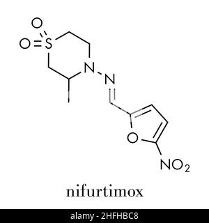 Skeletal formula of Nifurtimox. Drug chemical molecule Stock Vector ...