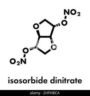 Skeletal formula of Isosorbide dinitrate. Drug chemical molecule Stock ...