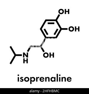 Isoprenaline (isoproterenol) drug molecule. Used in treatment of ...