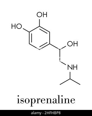 Isoprenaline (isoproterenol) drug molecule. Used in treatment of ...