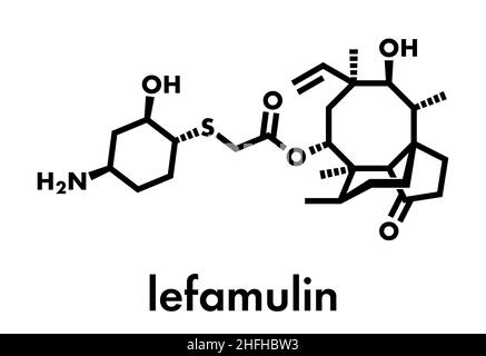 Lefamulin antibiotic drug molecule. Skeletal formula Stock Vector Image ...