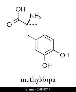 Skeletal formula of Methyldopa. Drug chemical molecule Stock Vector ...