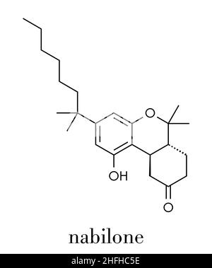 Nabilone antiemetic drug molecule. Analog of Cannabis compound THC ...