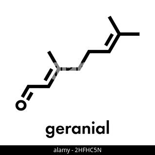 Geranial lemon fragrance molecule. Skeletal formula Stock Vector Image ...