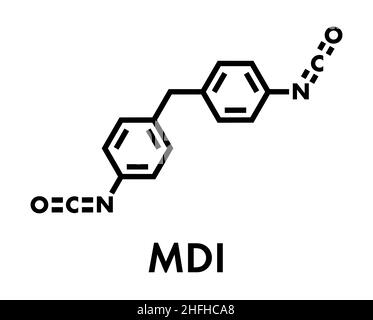 Methylene diphenyl diisocyanate molecule (MDI), polyurethane (PU ...